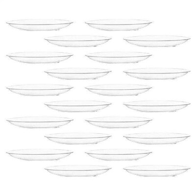 20 Pcs Clear Plastic Plates 7 Inch Round Fruit Salad Dish