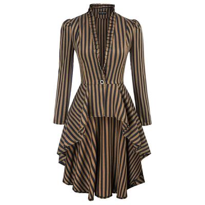 Long Coats For Women High-Low Hem Coat Steampunk Long Puff S