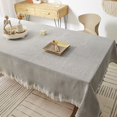 Waffle Weave Dustproof Cover Bedside Table Cloth Table Mat