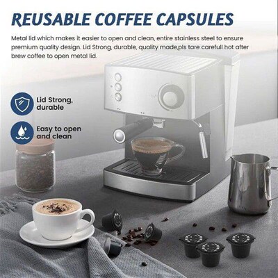 A78E-10 Pcs Reusable Refillable Coffee Capsule Filters for