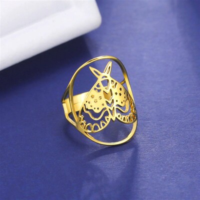 Skyrim Luna Moth Ring Women Men Stainless Steel Open Adjusta