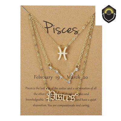 3pcs set Zodiac women necklace Personality new gift couple