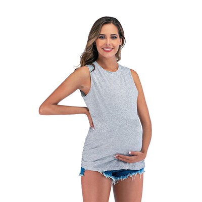 6089temu Round Neck Print Fashion Large Size Maternity Top T