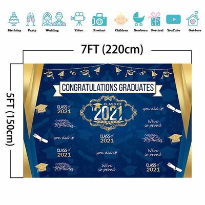 2021 Congratulations Graduates Party Background Photography