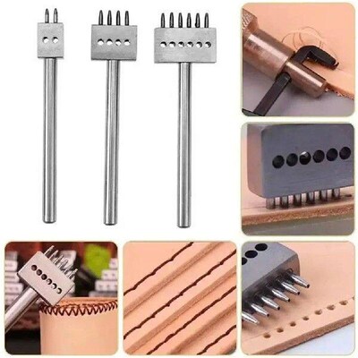 3PCS 4-8mm Leather Hole Punches Leather Spacing Hole Tool