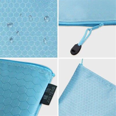 1pc Mesh Zipper Pouch Document Bag Waterproof Zip File