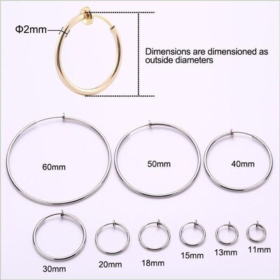 1 Pair Ear Cuff Fake Hoop Earrings Man Wiout Drilling Ear