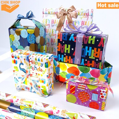 43*300cm large Birthday gift wrapping paper Children wrapper