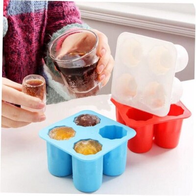4 Cup Shape Silicone Ice Cube Mold Shot Glass Ice Mould Ice1