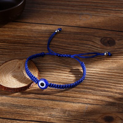 2PCS Blue Evil Eye Couple Bracelet Sets for Woman Men Charm
