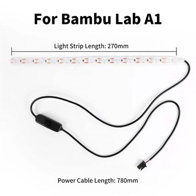 For Bambu Lab A1/A1 Led Light Strip Ra95 Fill Light 24V Whit
