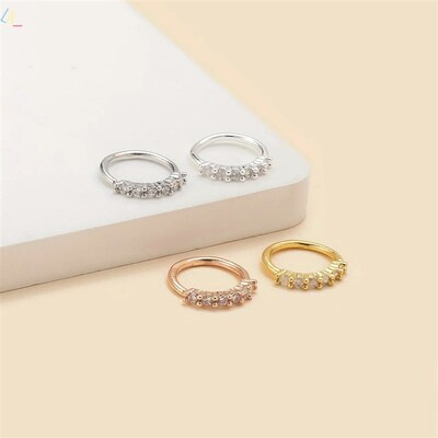 Sparkling Zircon Nose Rings Women Men piercing Body Jewelry
