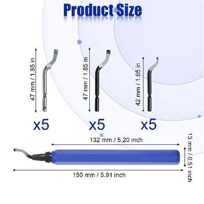 Hand Deburring Tool Set With Blades Strong Powerful Easy To