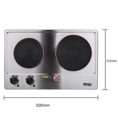 Double electric stove fire hot plate Stainless steel panel