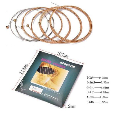 6PCS Gauge Steel Guitar Strings 028mm 038mm 056mm 081mm