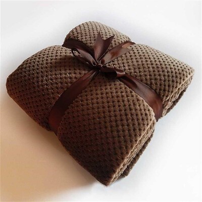 Flannel Fleece Sofa Throw Soft Travel Blanket Warm Bedspread