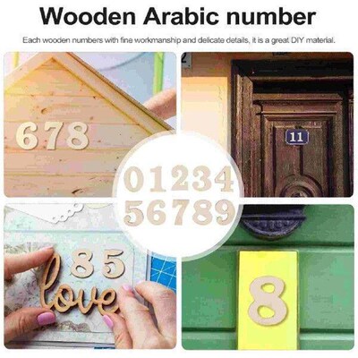 100 Pcs Unfinished Numbers Wooden Letters Cs Miniture