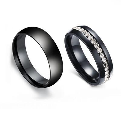 20PCs/Lot Men Womens Couple Rings Width 6mm Rhinestone Jewe
