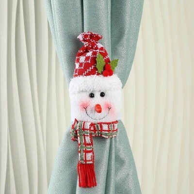 Christmas Curtain Tieback, Festive Window Decor Cartoon Tie