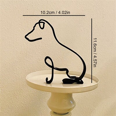 Fashion Dogs Abstract Line Modern Minimalist Art Iron Orname