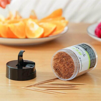 Canned Carbonized Bamboo Toothpicks, Fine Toothpicks for Hom