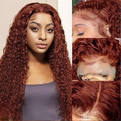 13x4 Reddisha Brown Deep Wave Frontal Wig 13x6 360 Full HD L