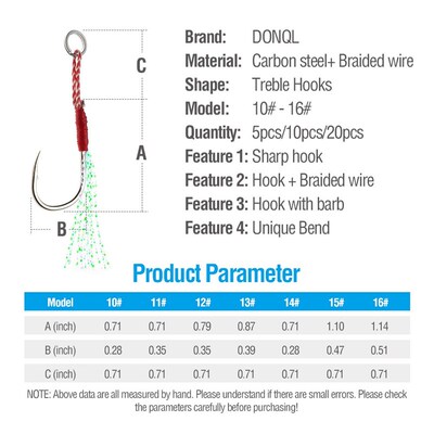 DONQL 5/10/20pcs Fishing Hooks Set Barbed Single Circle Carp