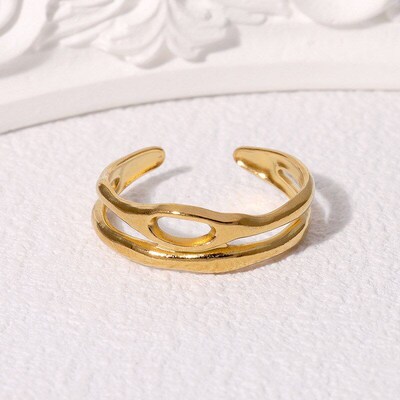 Doublelayer Hollow Stainless steel Ring Nonfading Personalit