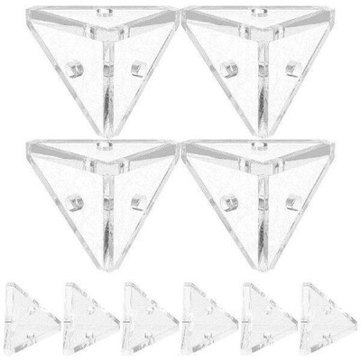 10 Pcs Triangular Bracket Acrylic Corner Braces Cabinet