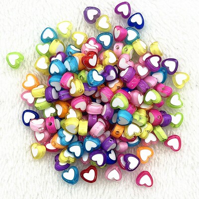 New 50pcs/lot 8x4mm Love Acrylic Bead Loose Spacer Beads for