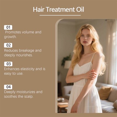 Hair essence oil gently nourishes, leaving hair soft, light,