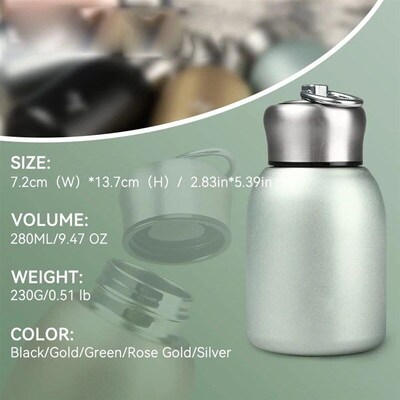 300ml Mini Stainless Steel Travel Mug Thermal Water Bottle V