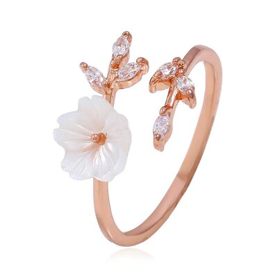 Accessories Branch Flower Open Ring Simple Womens Adjustabl