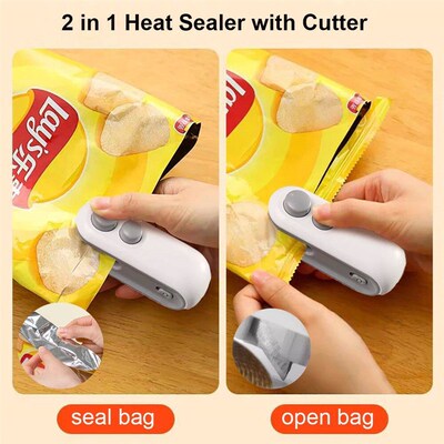 Mini Heat Bag Sealing Machine Package Sealer Bags Plastic Fo