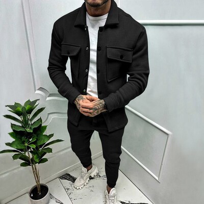 23 Plus Size Fashion Suit rend Mens Button Suede Casual Jac