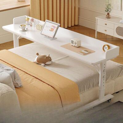 作书SQR桌床电脑桌双人简易学习桌墙移动升降工台边床头懒靠人跨