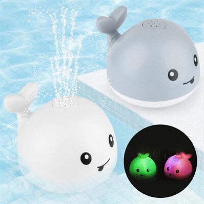 Electric Cartoon Whale Flashing Ball Water Squirting Sprinkl