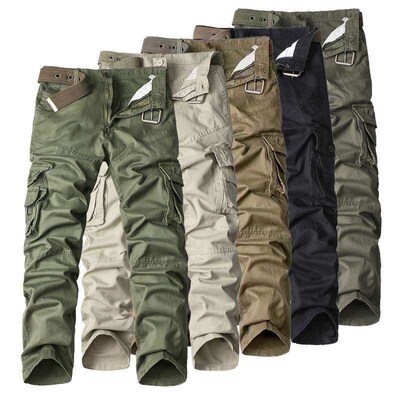 Cotton Washed Multi-Pocket Outdoor Overalls Mens Pants