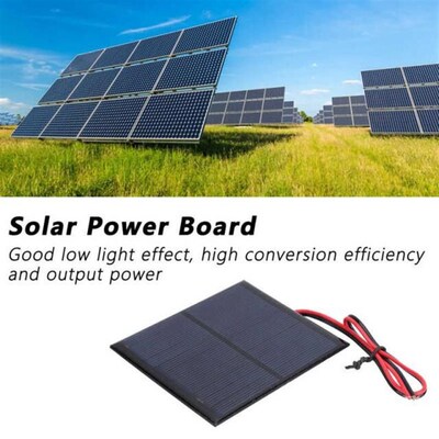 5Pcs Mini Solar Panel Epoxy Power Board Module + 30CM Red an