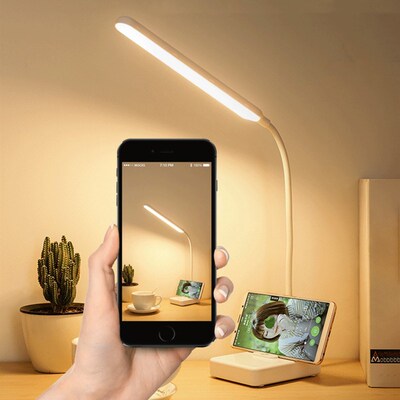 15 LED table lamp dimmable reading eye protection USB charg