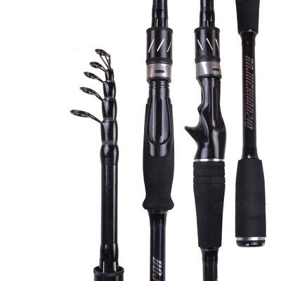 超短碳素伸缩路亚竿MH调便携式超轻碳素远投海竿振出式路亚竿套装