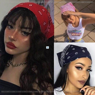 Vintage Bohemia Print Bandana Hair Bands for Girls Women