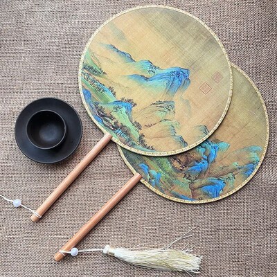 Ancient Fan Chinese Style Silk Double-sided Embroidery Dance
