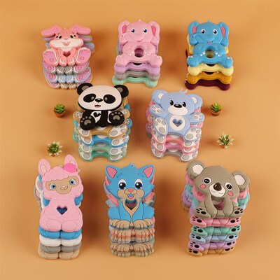 Kovict 1Pc Silicone Teether Colorful Cartoon Animal BPA Free