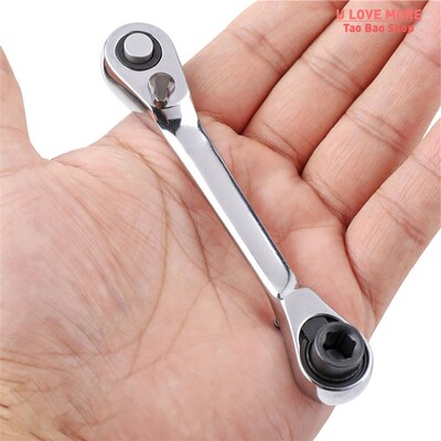 Mini 1/4inch Double Ended Quick Socket Ratchet Wrench Rod Sc