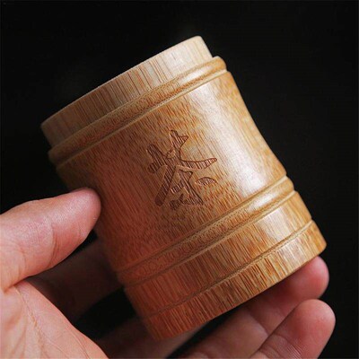 Portable Bamboo Sealed Tea Canister With Chinese Tea Charact