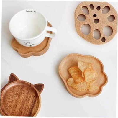 Wooden Tray Sauce Plate Food Snack Dessert Tea Dish Plate