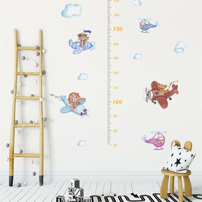 DIY Forest Animal rees Height Wall Sticker Decor Nordic Mode