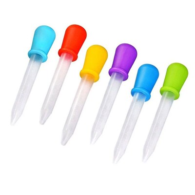 6/10pcs 5 ml Droppers Plastic Silicone Baby Pipettes Devices