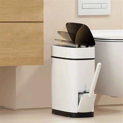 14L Narrow Trash Can Waterproof Toilet Garbage Bin with